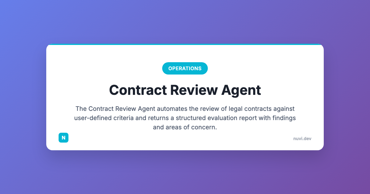 Contract Review Agent - AI Agent Template | nuvi