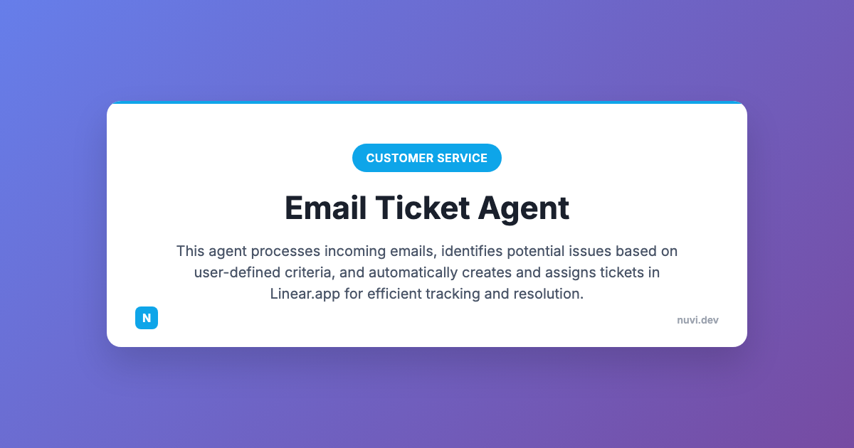 Email Ticket Agent - AI Agent Template | nuvi
